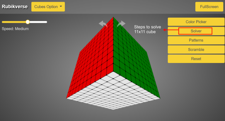 11x11 Rubik's Cube Solver Online - Rubikverse